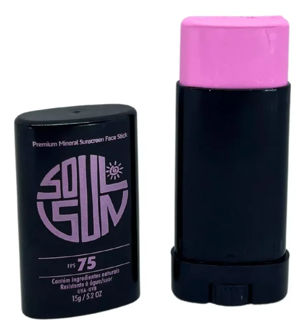 Protetor Solar Facial Físico Mineral em Bastão FPS 75 – Cor Pink – SOUL ...